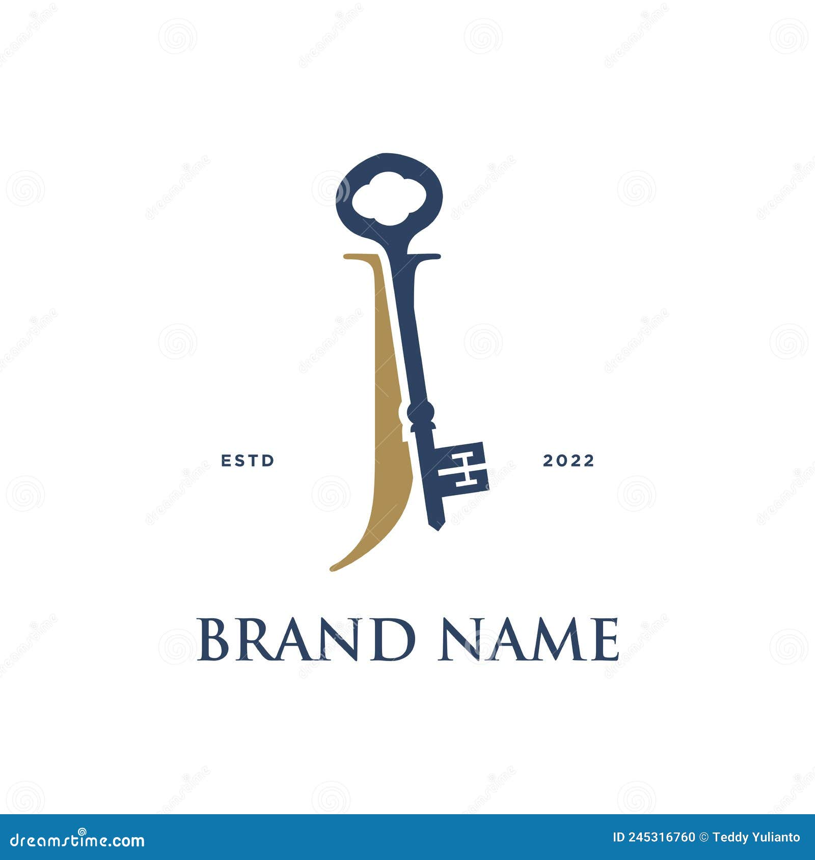 Initial J Elegant Key Logo stock vector. Illustration of construction ...