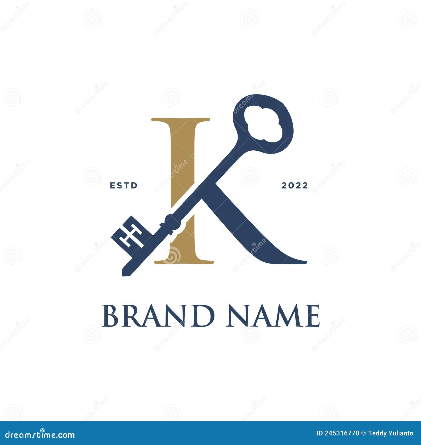 Initial K Elegant Key Logo stock vector. Illustration of guard - 245316770