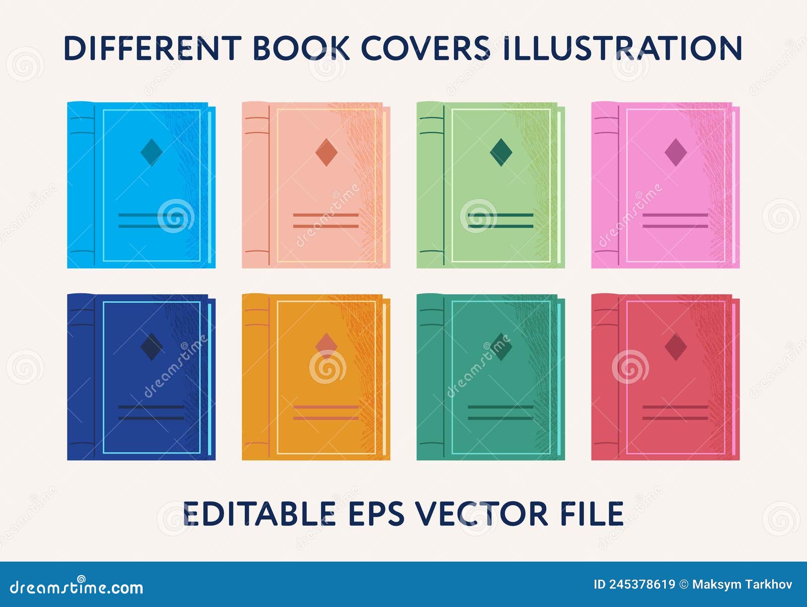 A Set of Colorful Books on Isolated Background, Vector Illustration ...