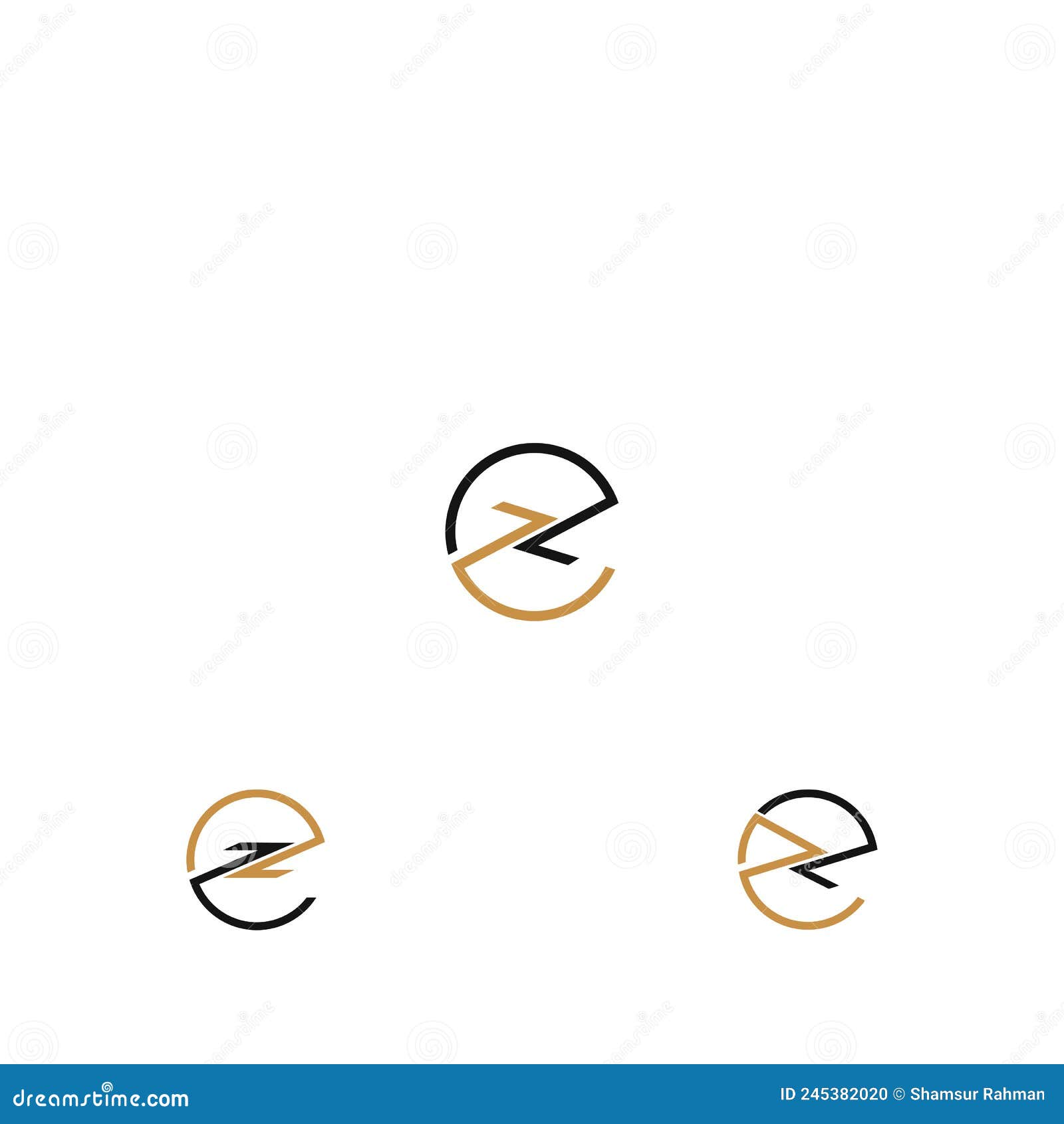 Alphabet Initials Logo EZ, ZE, E and Z Stock Vector - Illustration of ...