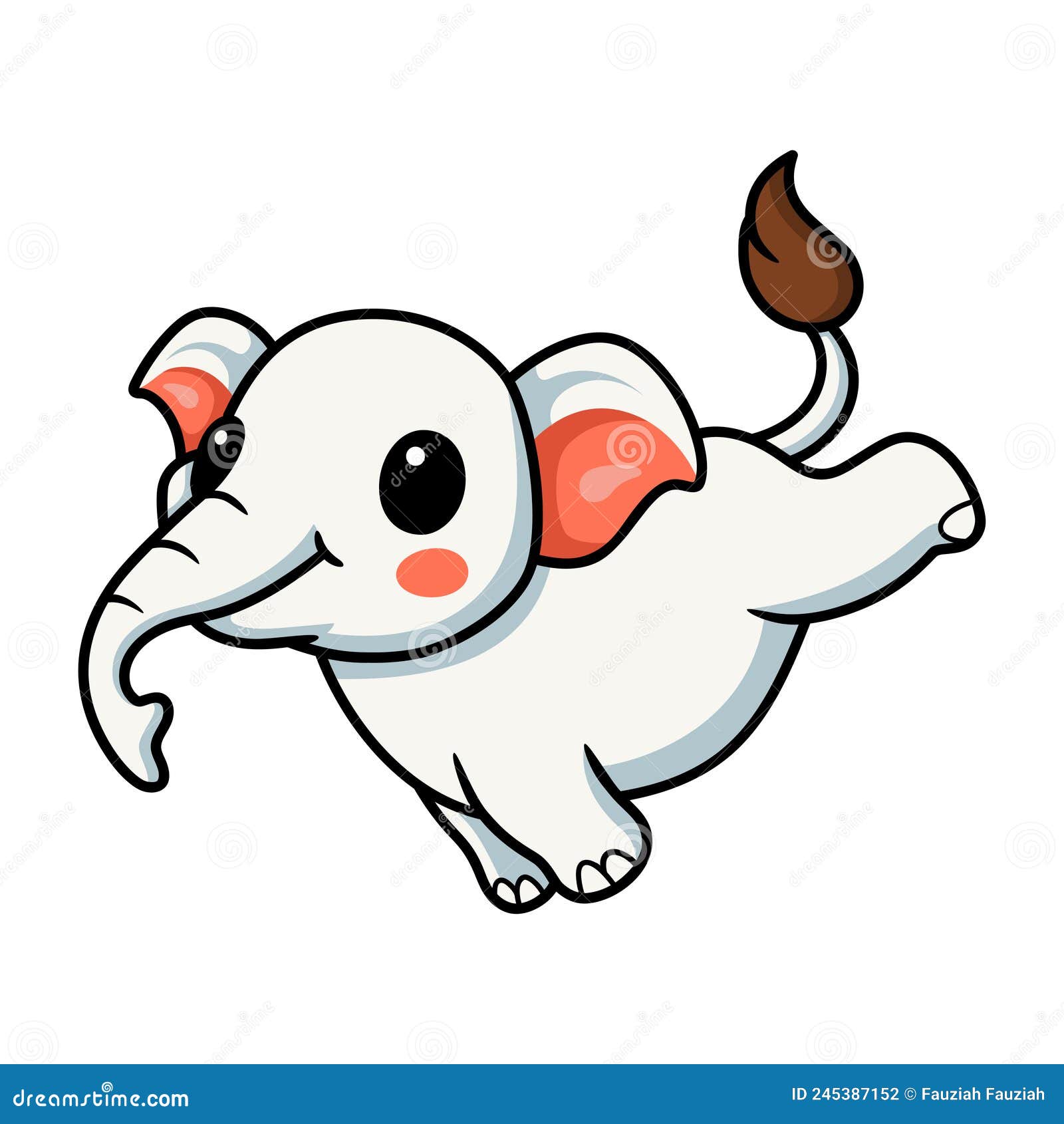 Cute Little Elephant Cartoon Jumping Stock Vector - Illustration of ...