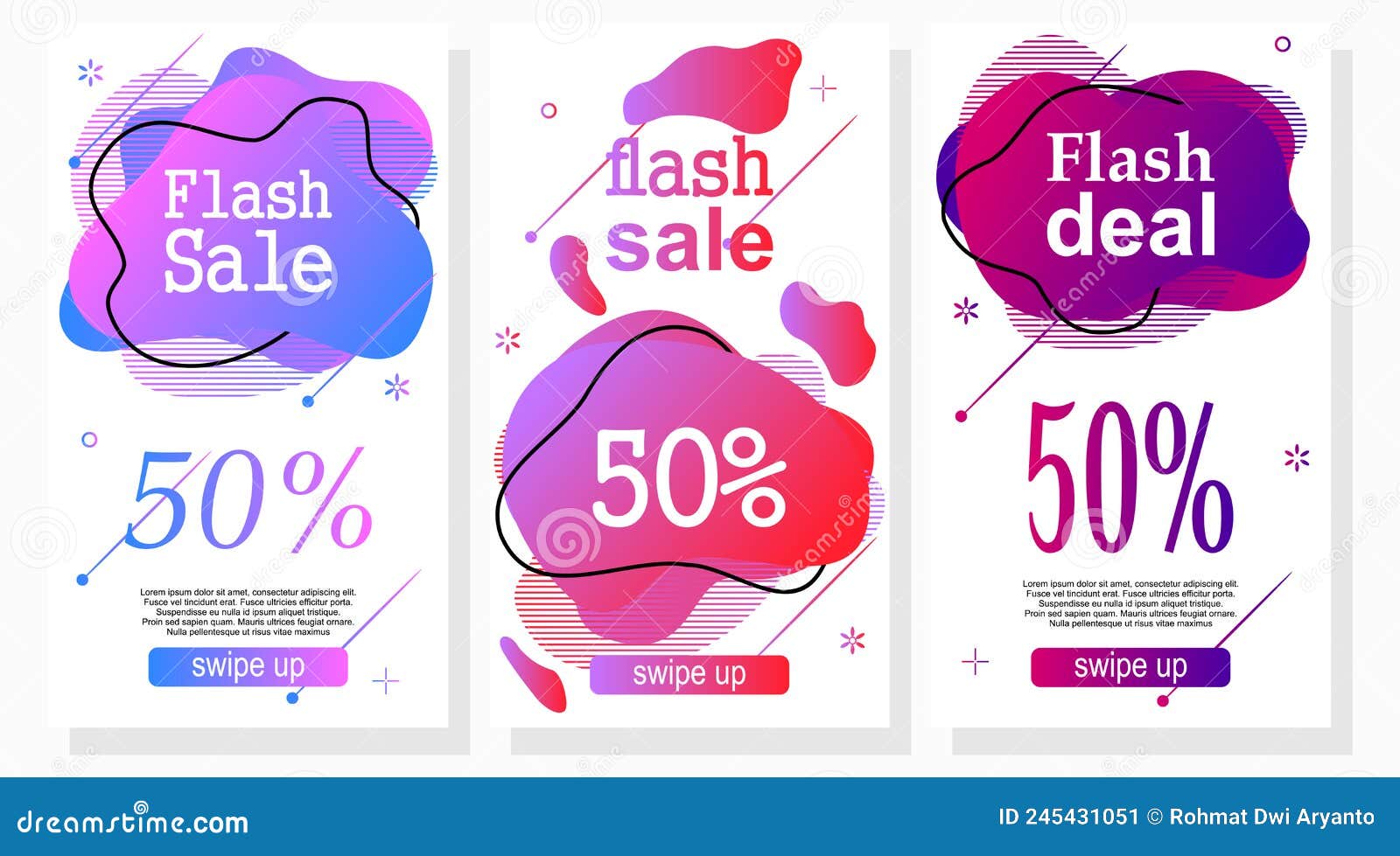 Set of Labels Promotion with Abstract Shape and Gradient Color Stock ...