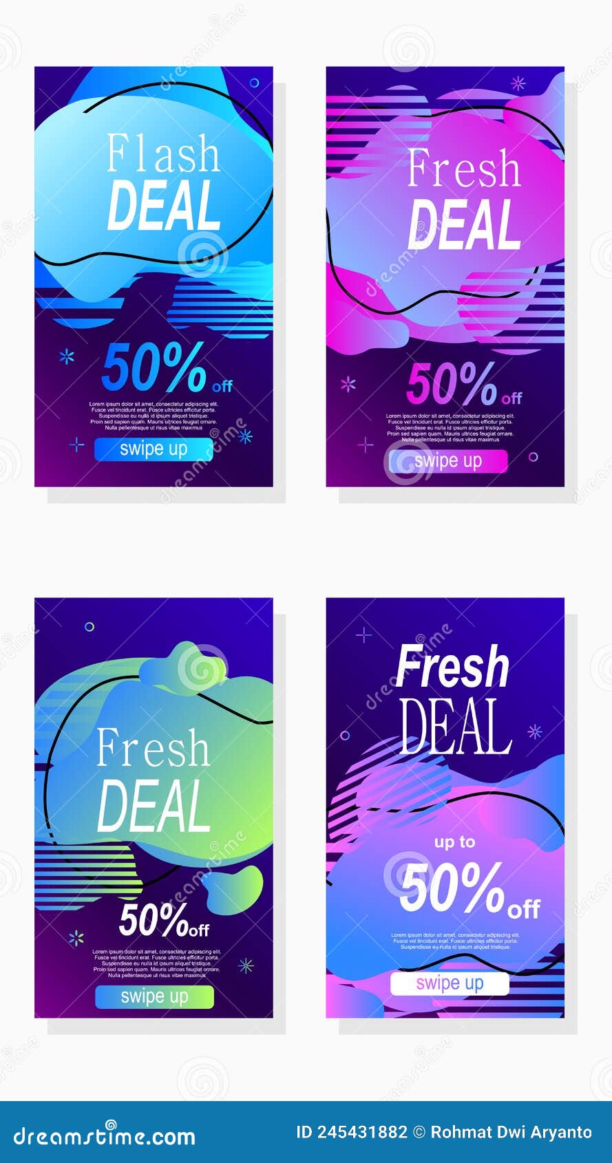 Abstract Set of Label Sale and Discount for Social Media Advertisement ...