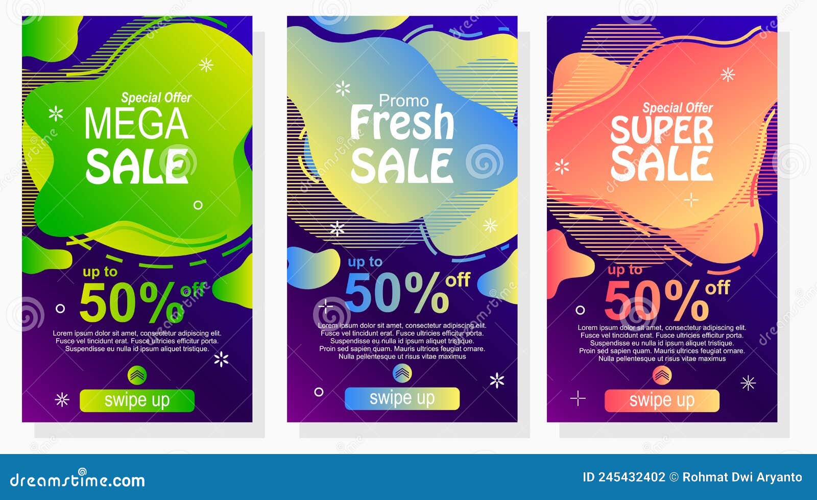 Set of Sale Labels Promotion Design with Gradient Color for Social ...