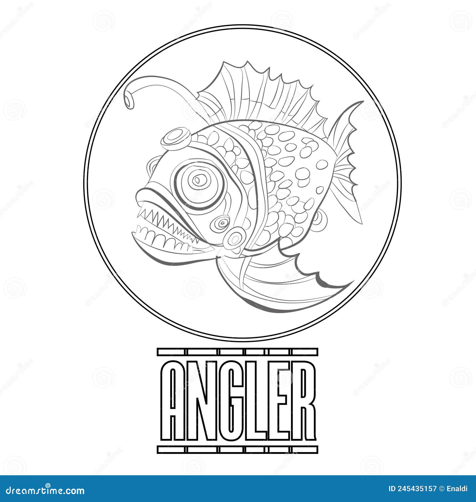Angler Fish Logo Sign and Club Symbol Vector Illustration Stock Vector ...