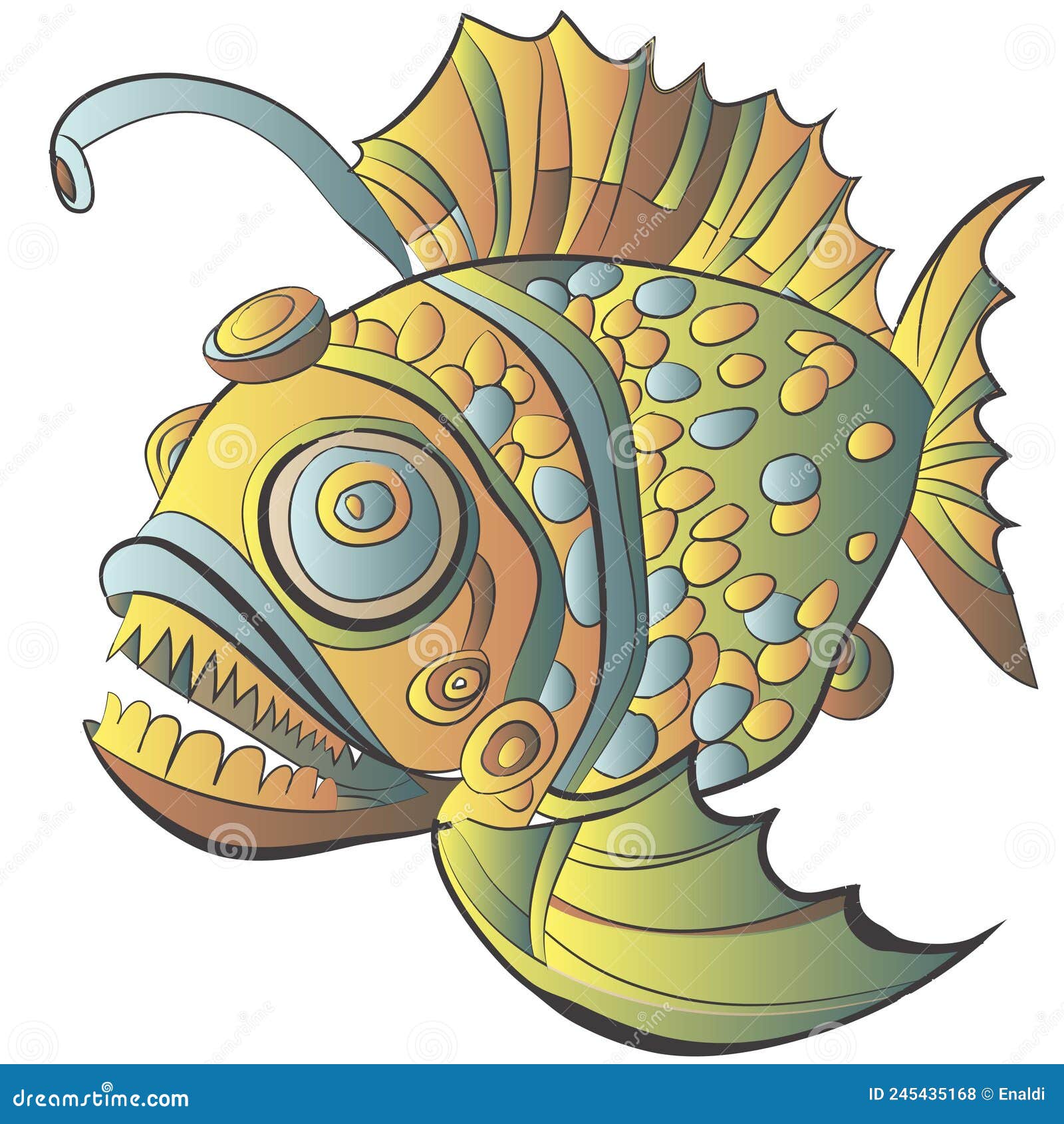 Angler Fish Logo Sign and Community and Club Symbol Vector Illustration ...