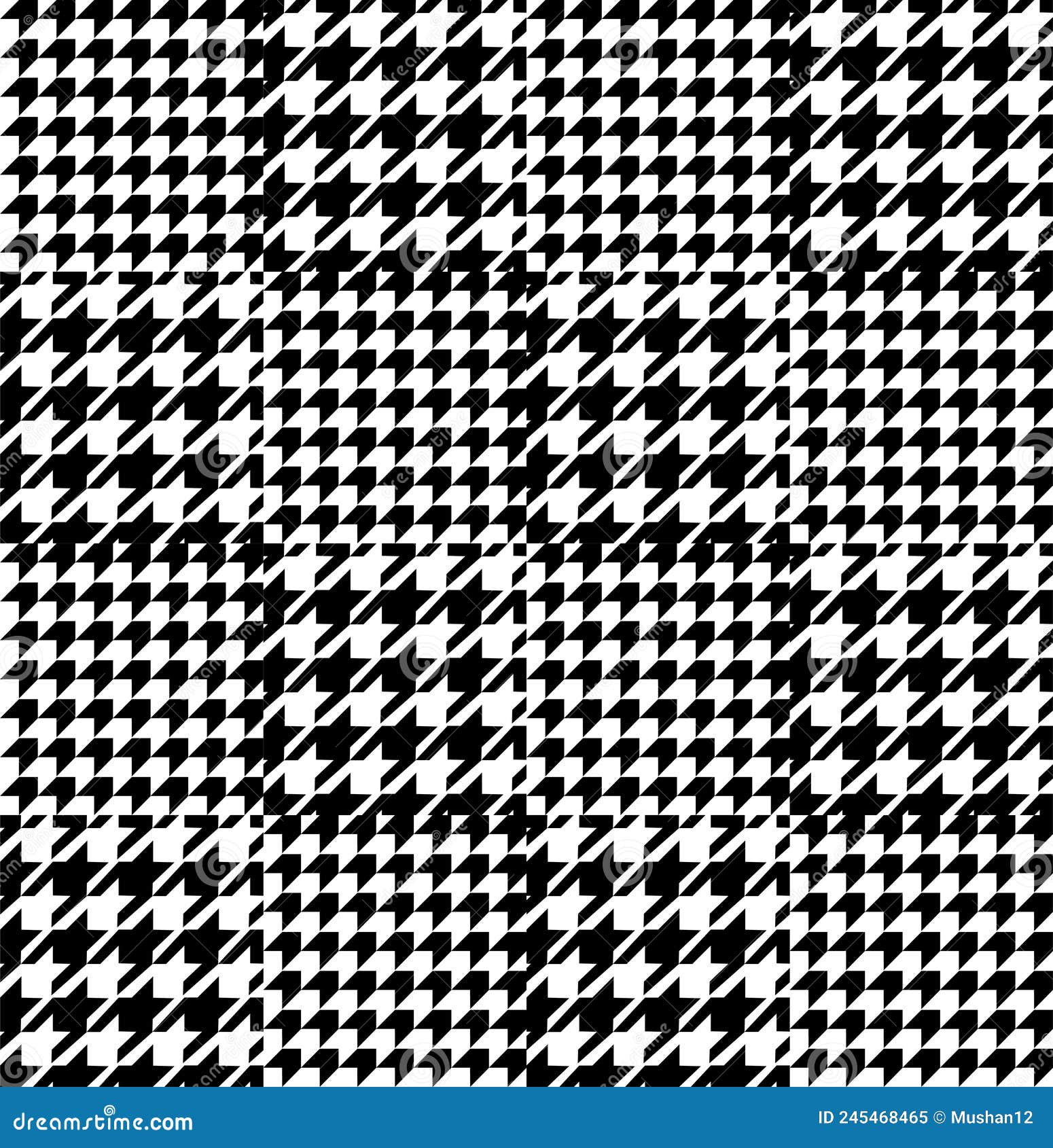 Black and White Houndstooth Pattern Patchwork Fabric Swatch Stock Vector - Illustration of ...