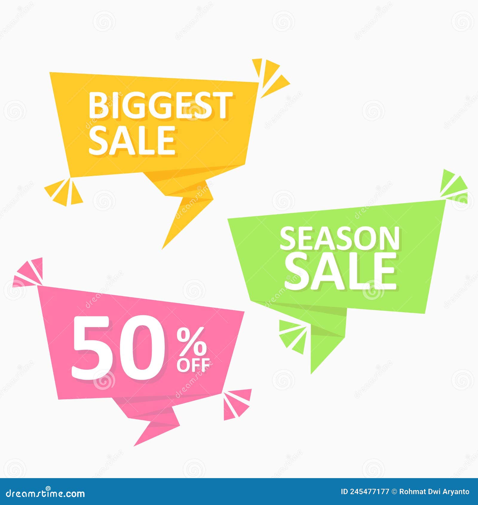 Modern Design Flat Set of Colorful Sale Labels Sticker Promotion and ...