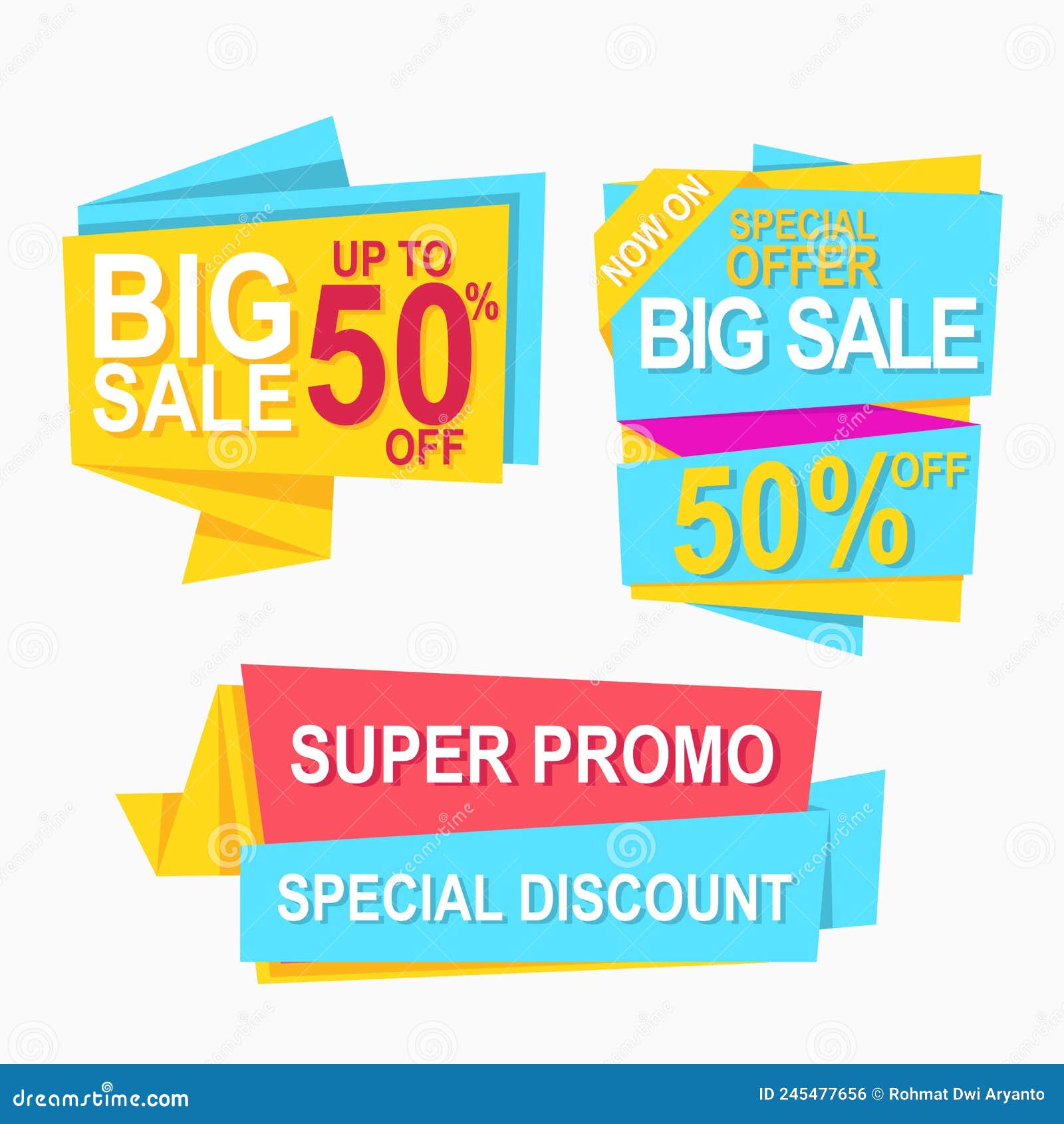 Set of Colorful Sale Labels and Price Tag for Promotion and ...