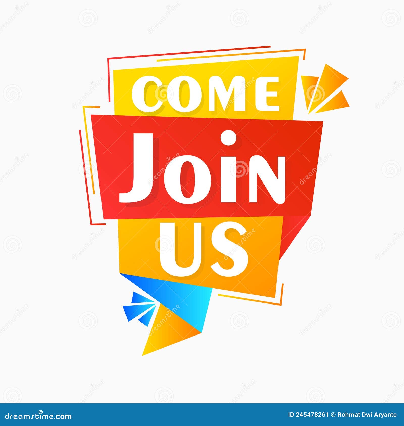 Abstract Flat Sticker Come Join Us Promotion Speech Bubble Design Stock ...