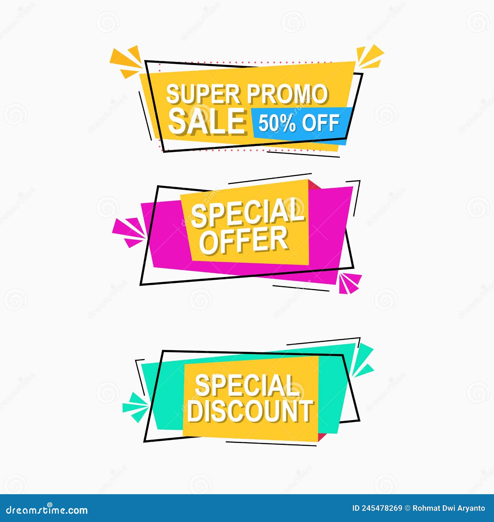 Modern Abstract Label Sticker and Price Tag for Promotion and ...