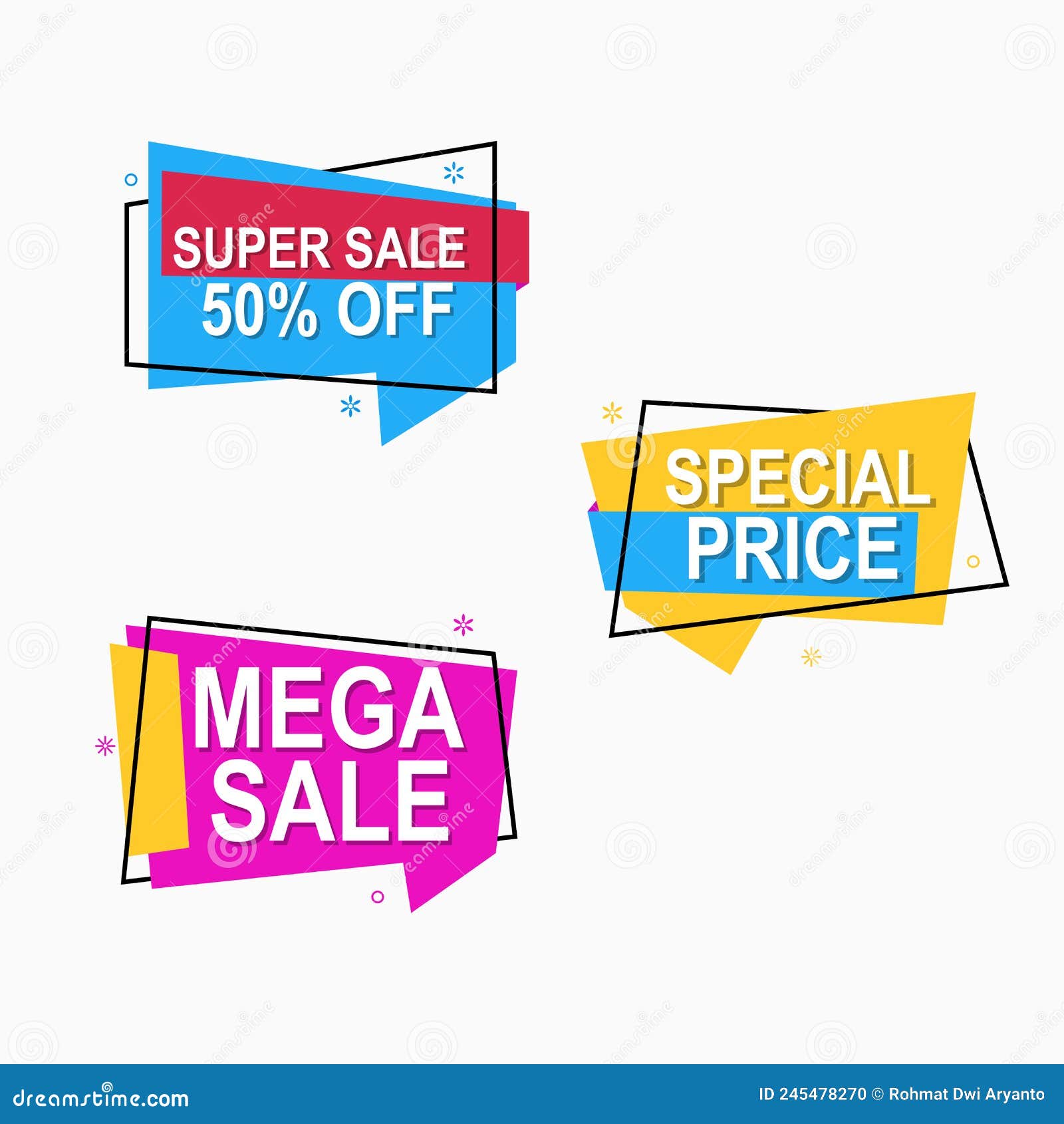 Set of Labels Promotion and Price Tag for Advertisement and Promotion ...