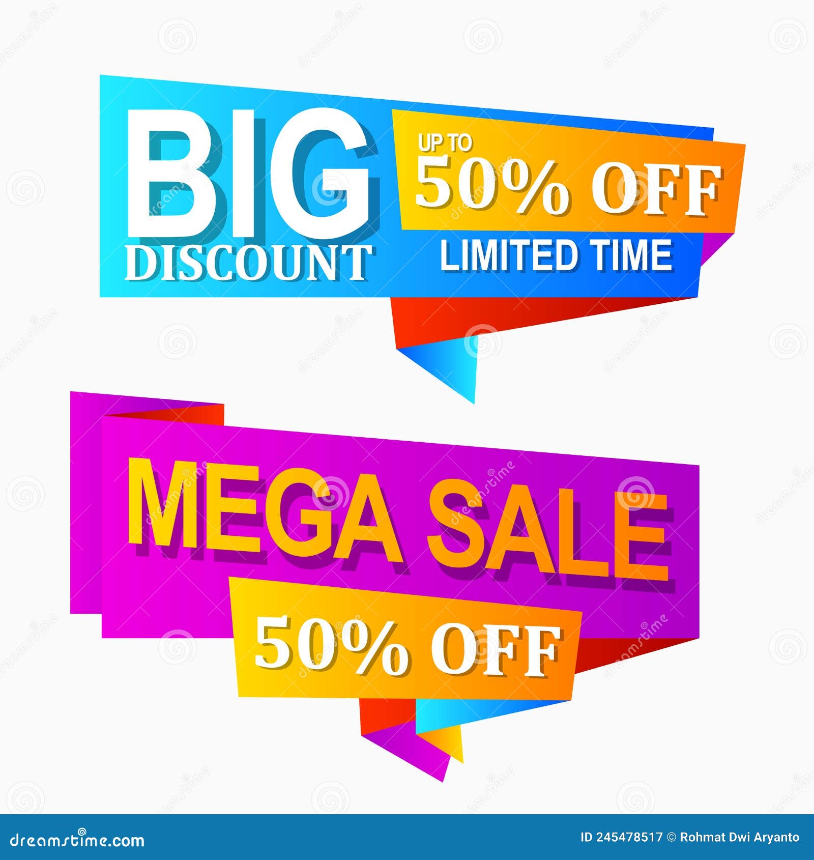 Abstract Shape Origami Speech Bubble with Text for Sale Label Promotion ...