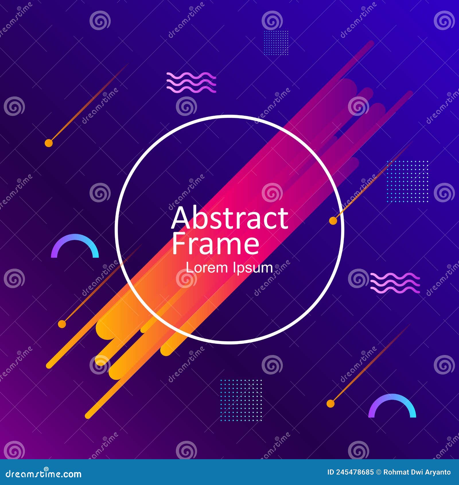 Modern Abstract Frame for Background with Geometric Memphis Design ...