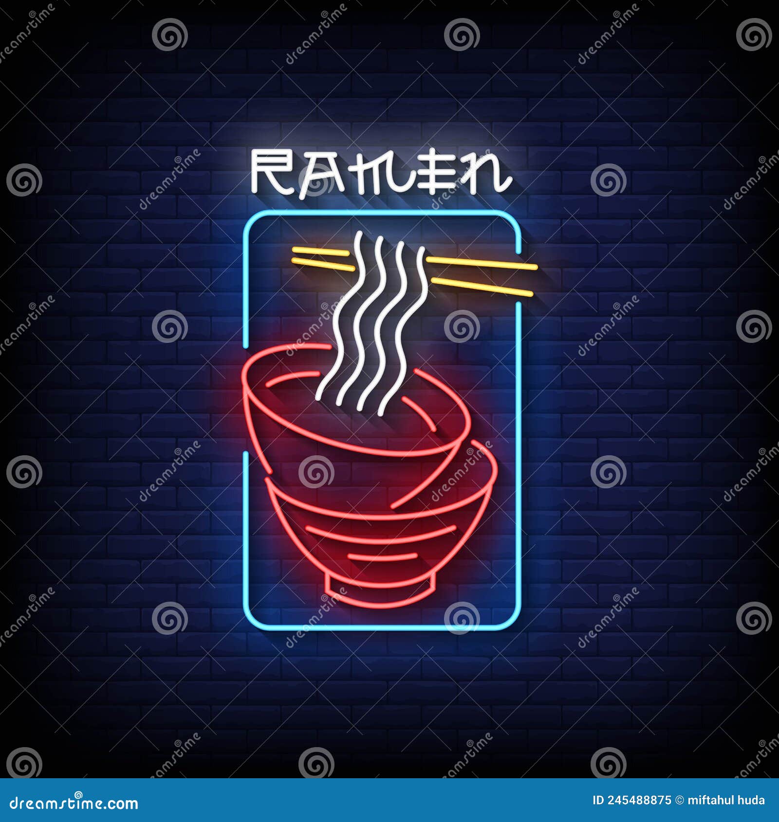 Ramen Neon Signs Style Text Vector Stock Vector - Illustration of japan ...