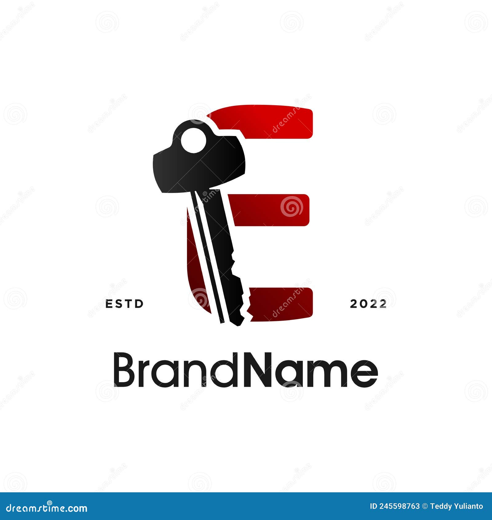 Simple Modern Initial E Key Logo Stock Vector - Illustration of ...