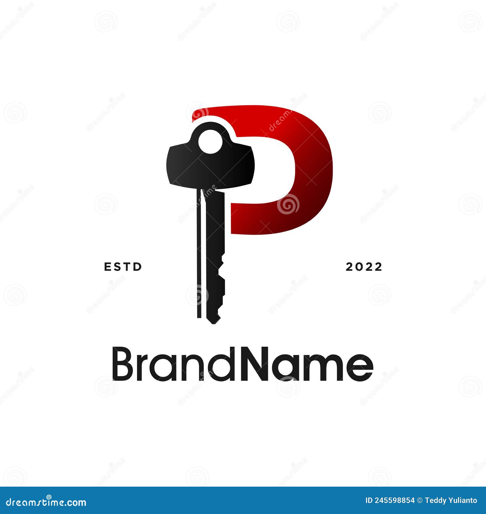 Simple Modern Initial P Key Logo Stock Vector - Illustration of ...