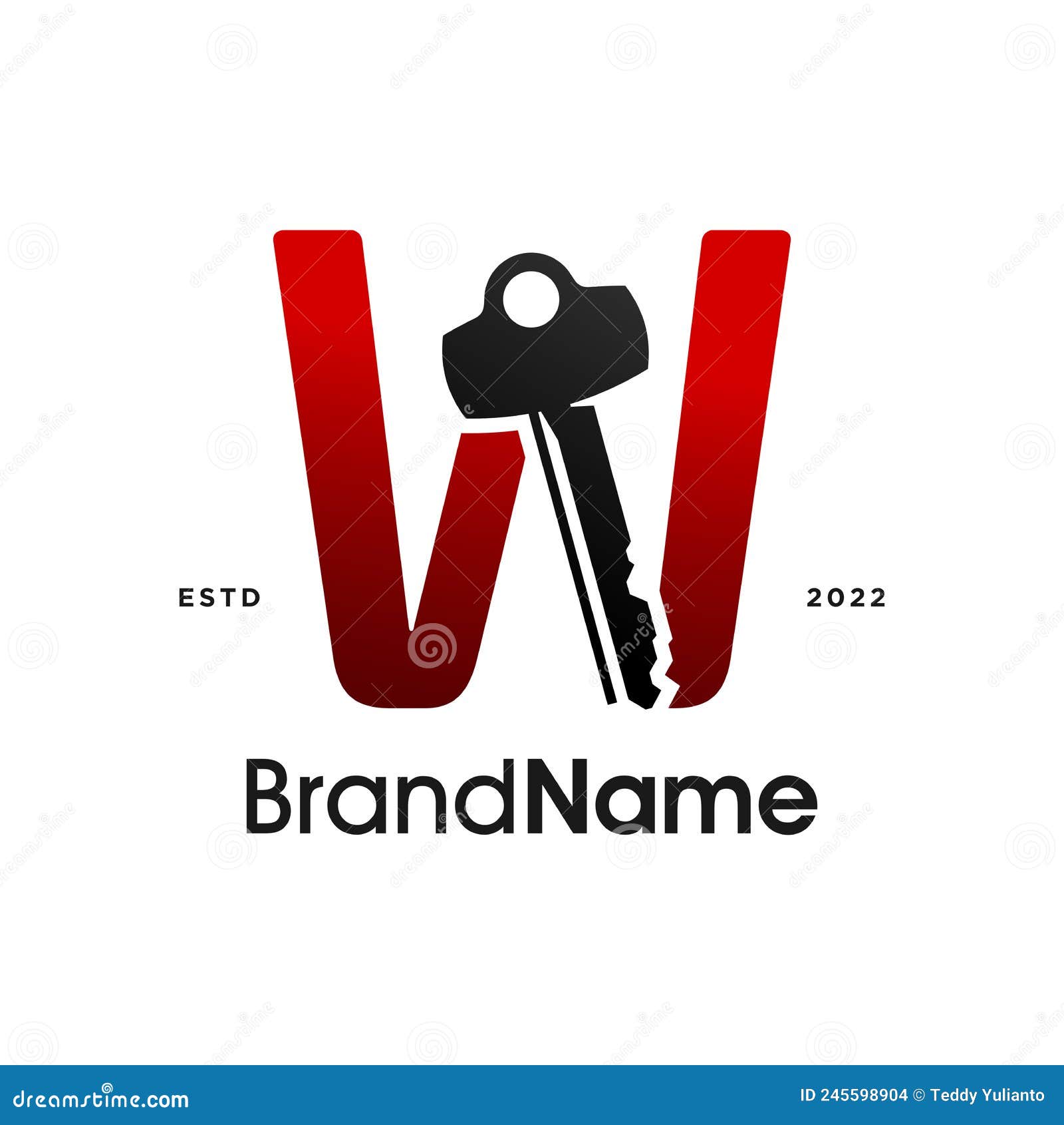 Simple Modern Initial W Key Logo Stock Illustration - Illustration of ...