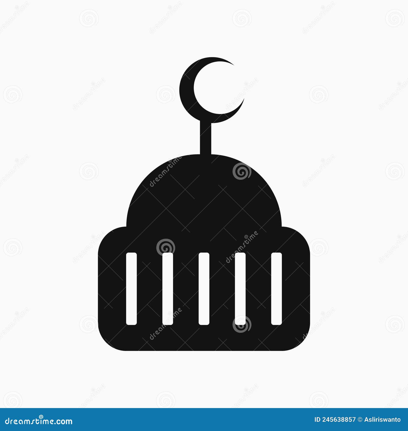 Masjid Sign Icon. Masjid Color Symbol. Vector Illustration ...