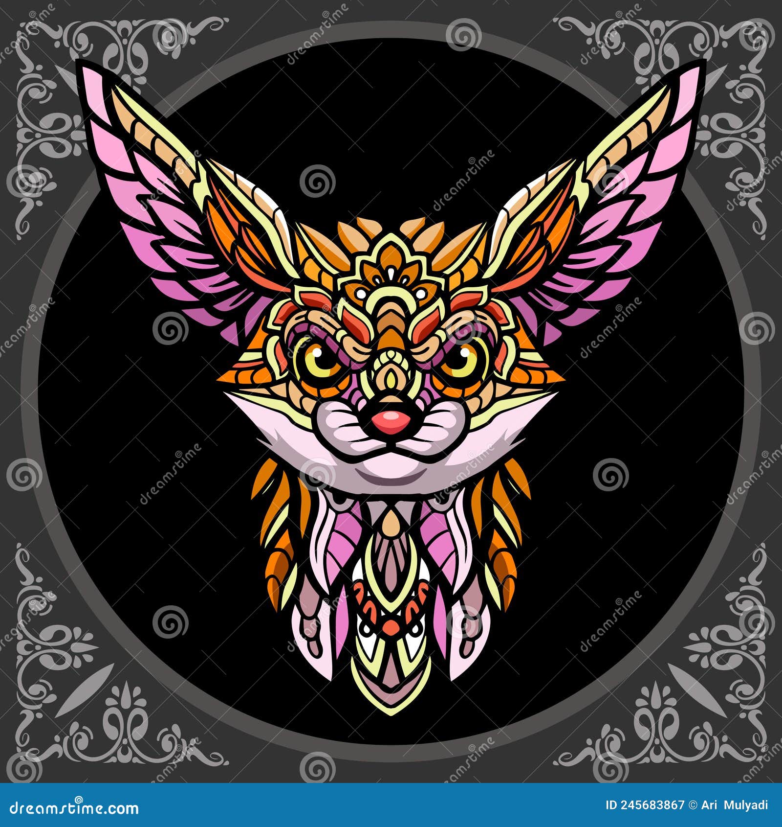 Fennec Fox Esport Mascot Logo Design Vector Illustration ...