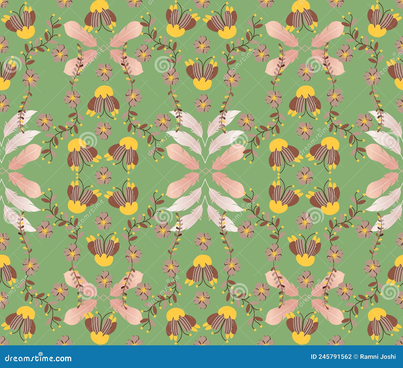 Boho Inspired Seamless Patterns Stock Illustration - Illustration of ...