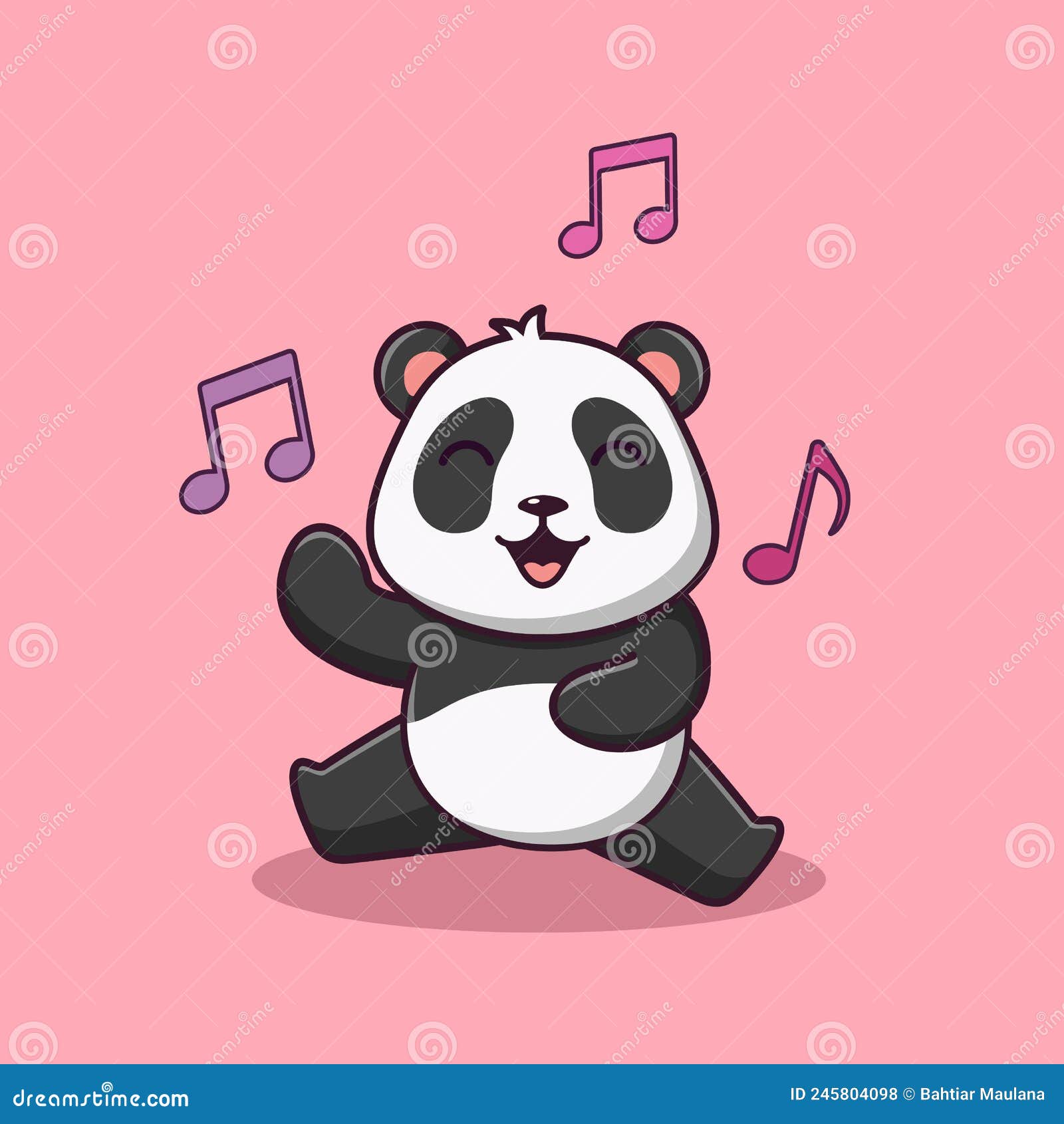 Cute Cartoon Panda Dancing, Vector Cartoon Illustration, Cartoon ...