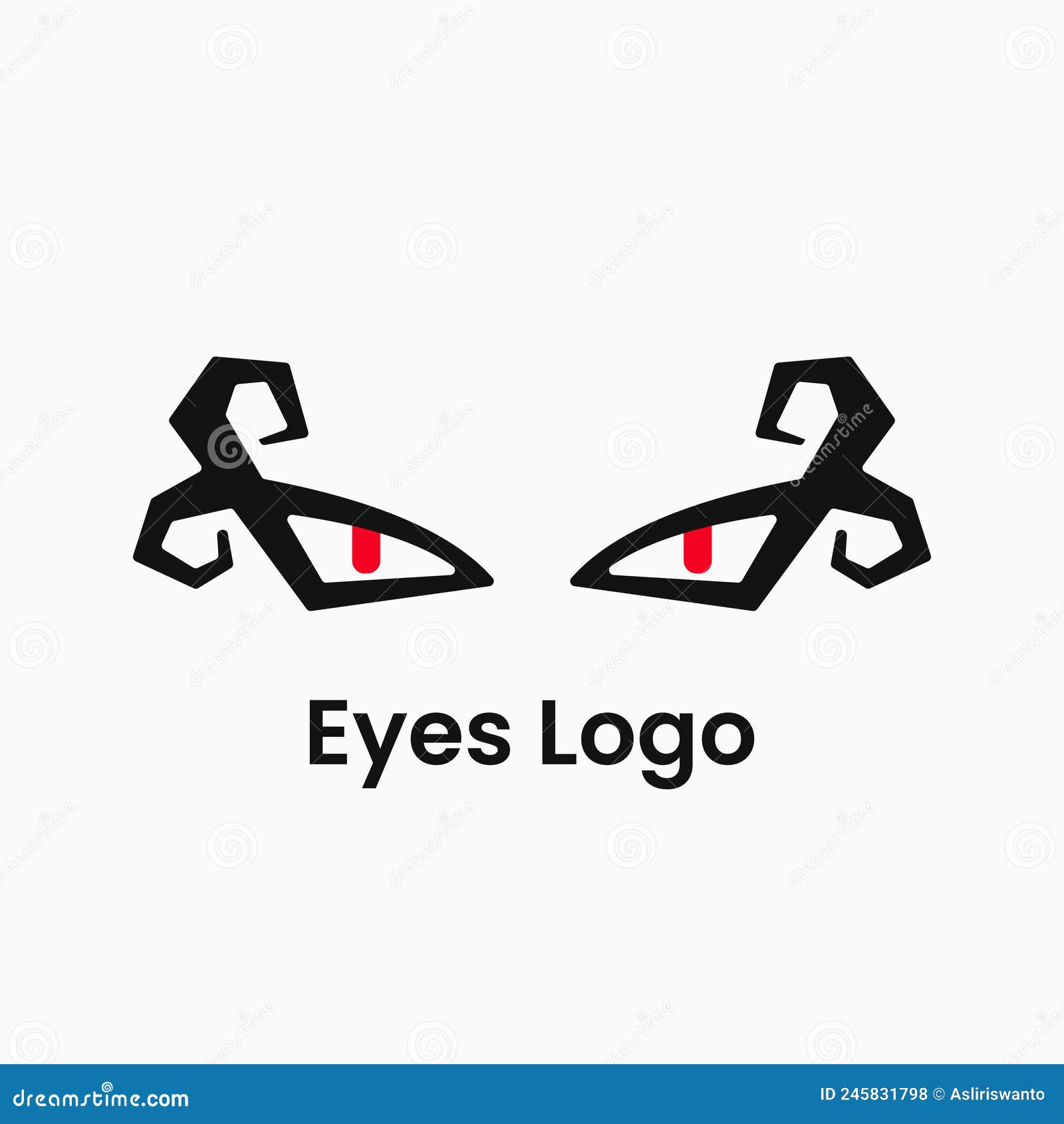 Scary Eyes Logo Concept. Black and Red Stock Vector - Illustration of ...