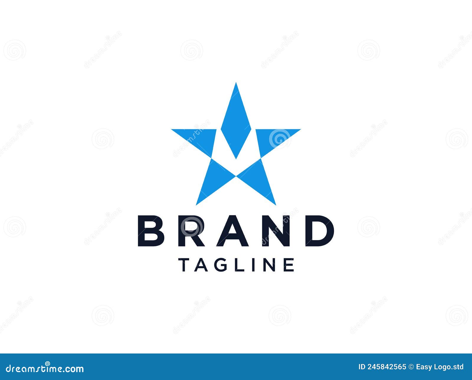Star Logo. White Linear Style with Blue Arrow Up Isolated on White ...