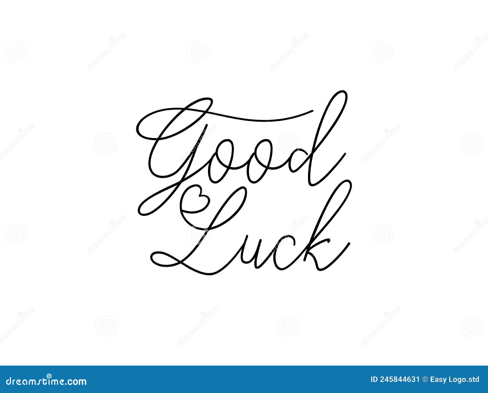 Good Luck Text Handwritten Lettering Calligraphy with Black Script ...