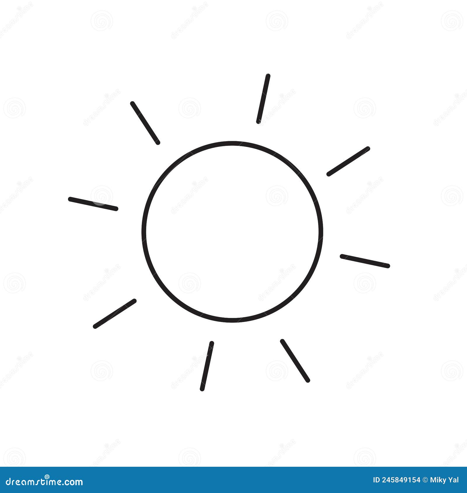 Sun Line Icon. Shining Sun Vector Illustration Isolated on White Stock ...