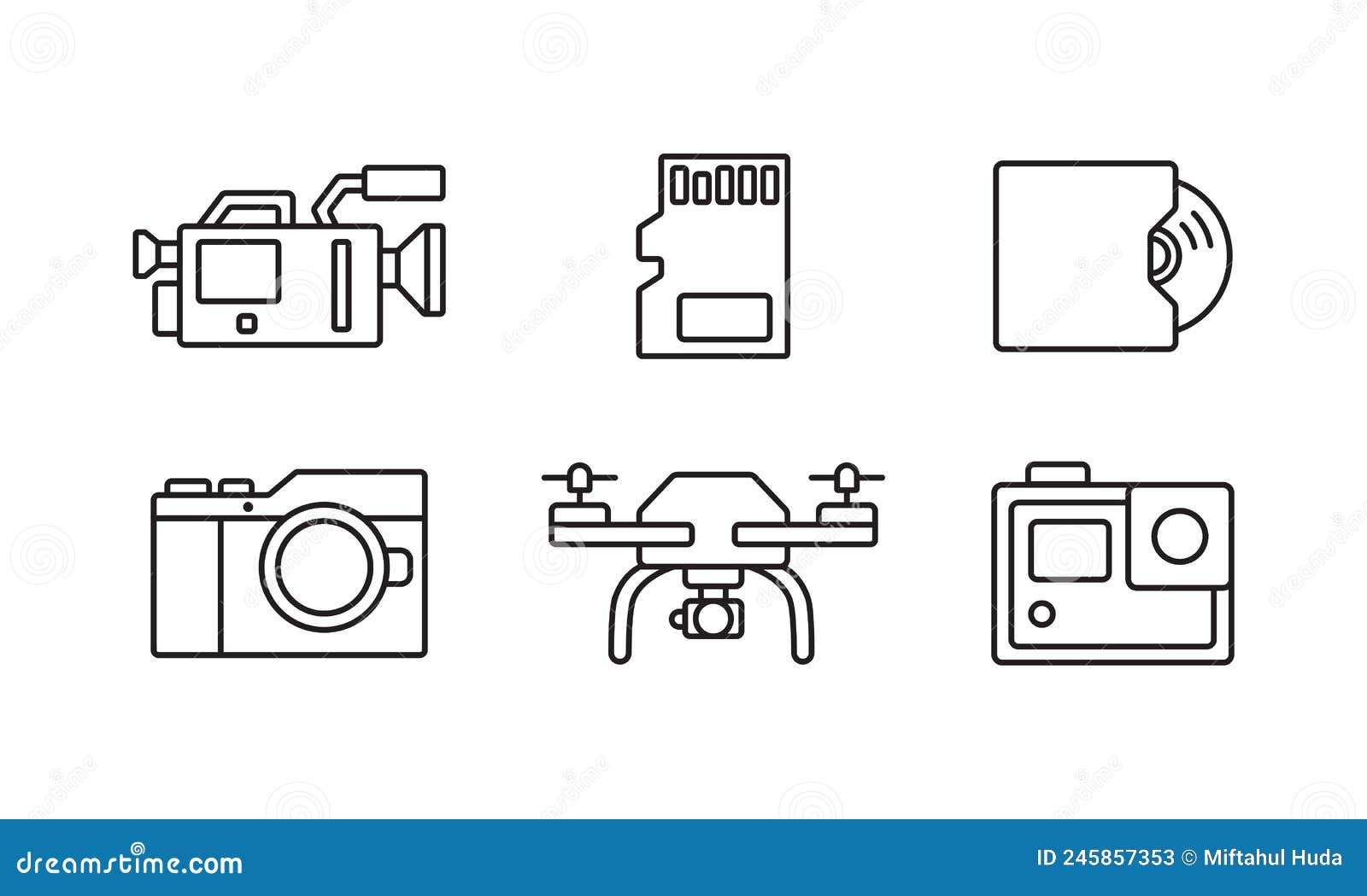 Set of Professional Photography and Film Tools. Collection of Camera ...