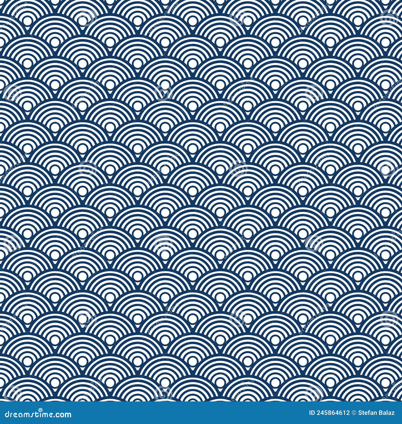 Blue Japan Ocean Wave Pattern Background And Wallpaper Vector ...