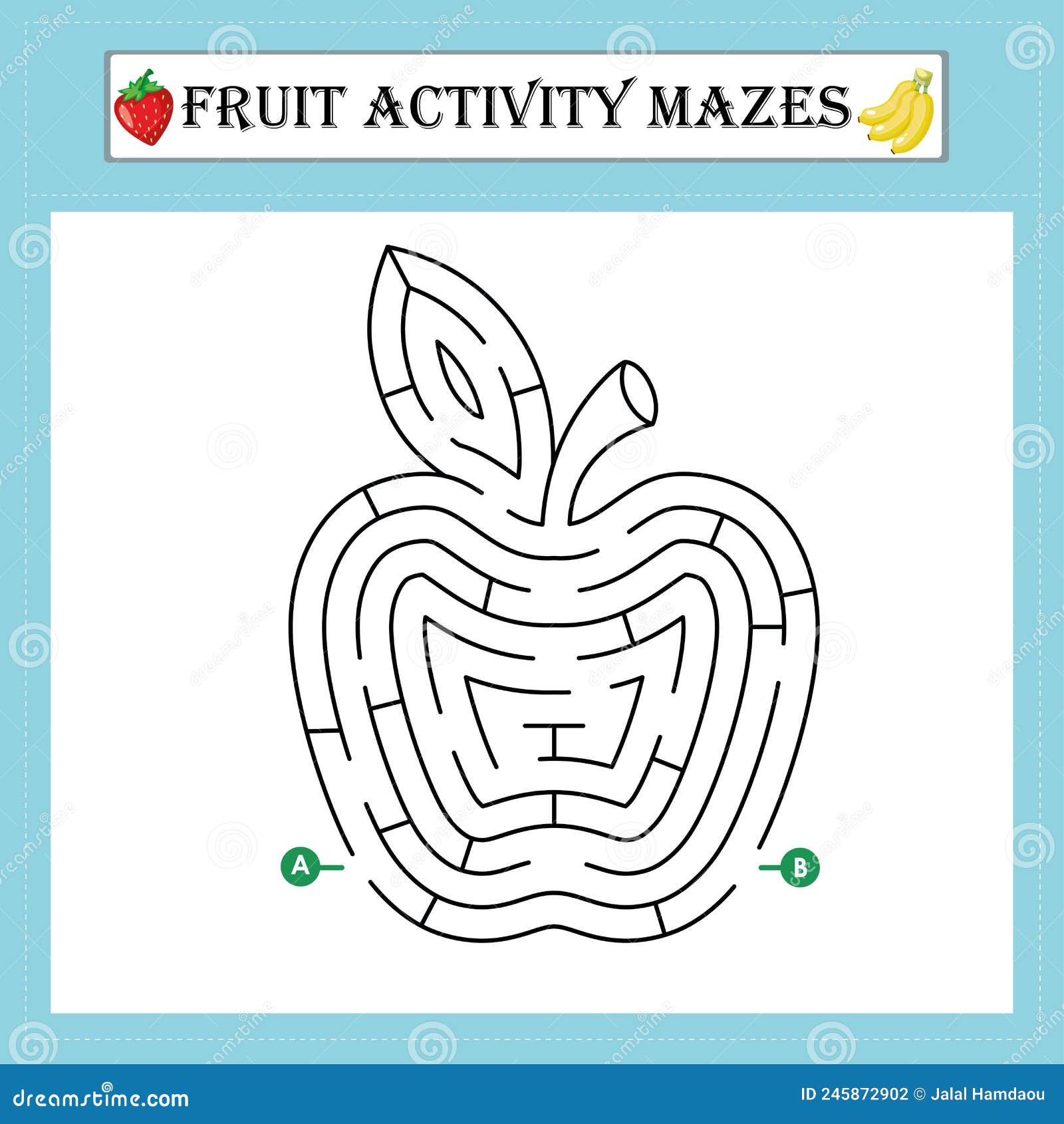 Fruit Maze Puzzle Worksheet Vecteur Vector Illustration | CartoonDealer ...
