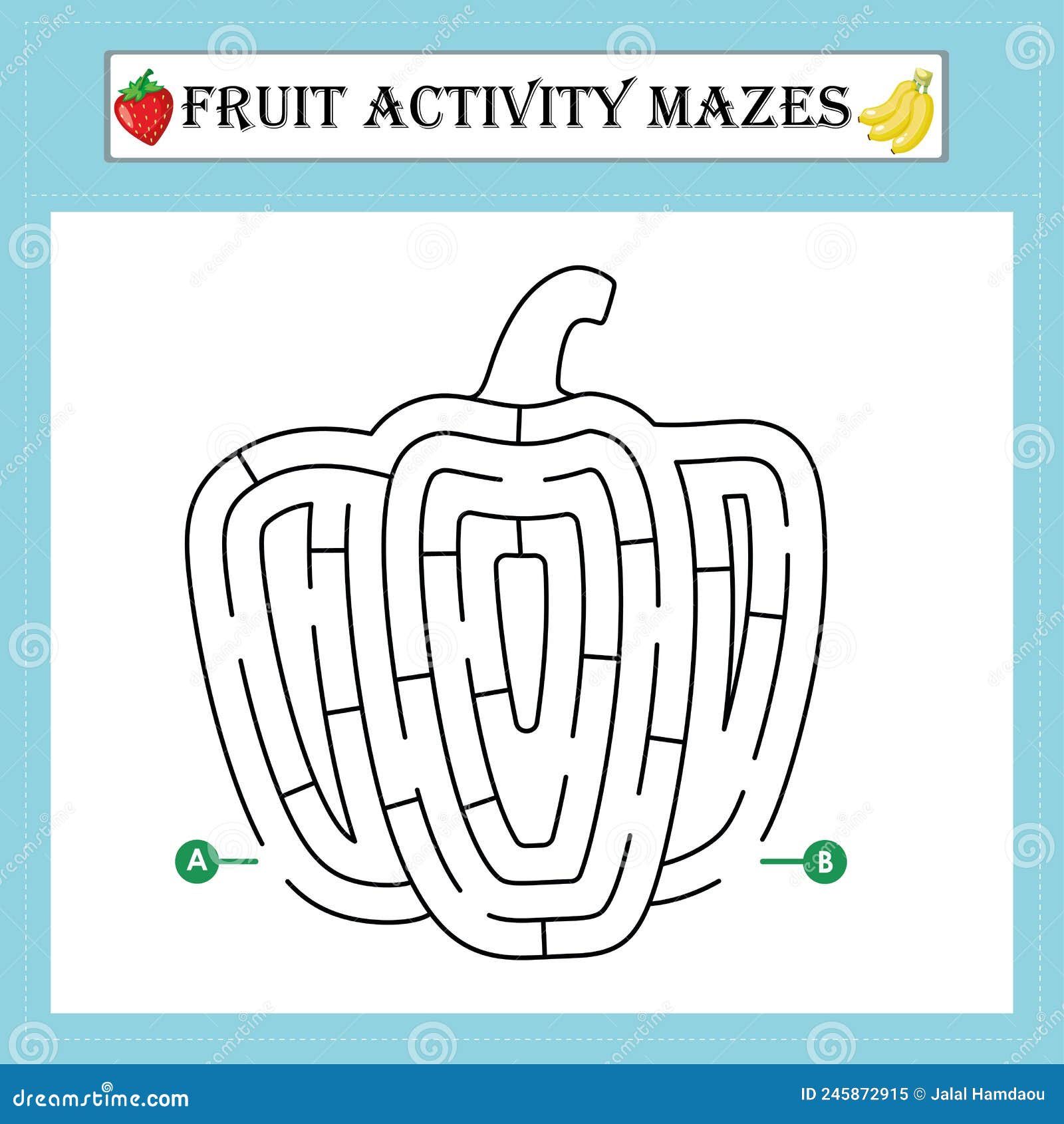 Fruit Maze Puzzle Worksheet Vecteur Stock Vector - Illustration of ...
