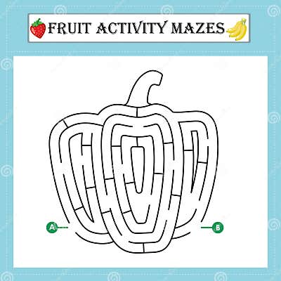 Fruit Maze Puzzle Worksheet Vecteur Stock Vector - Illustration of ...