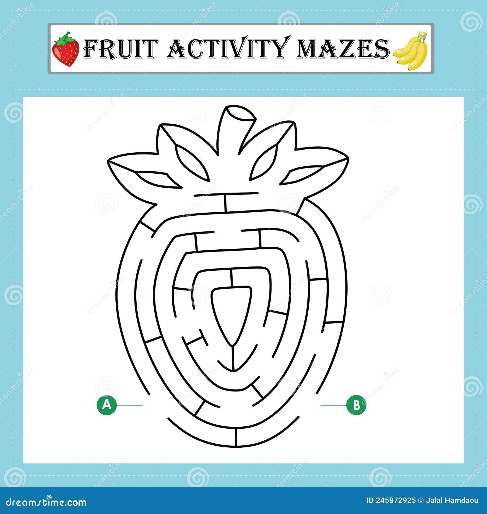Fruit Maze Puzzle Worksheet Vecteur Stock Vector - Illustration of ...