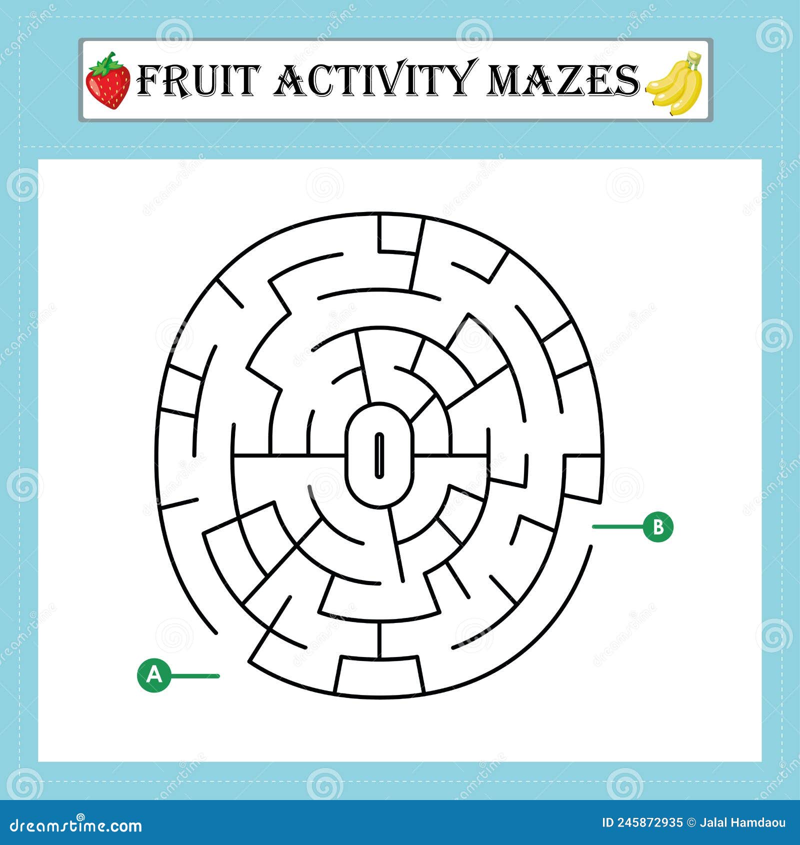 Fruit Maze Puzzle Worksheet Vecteur Stock Vector - Illustration of ...