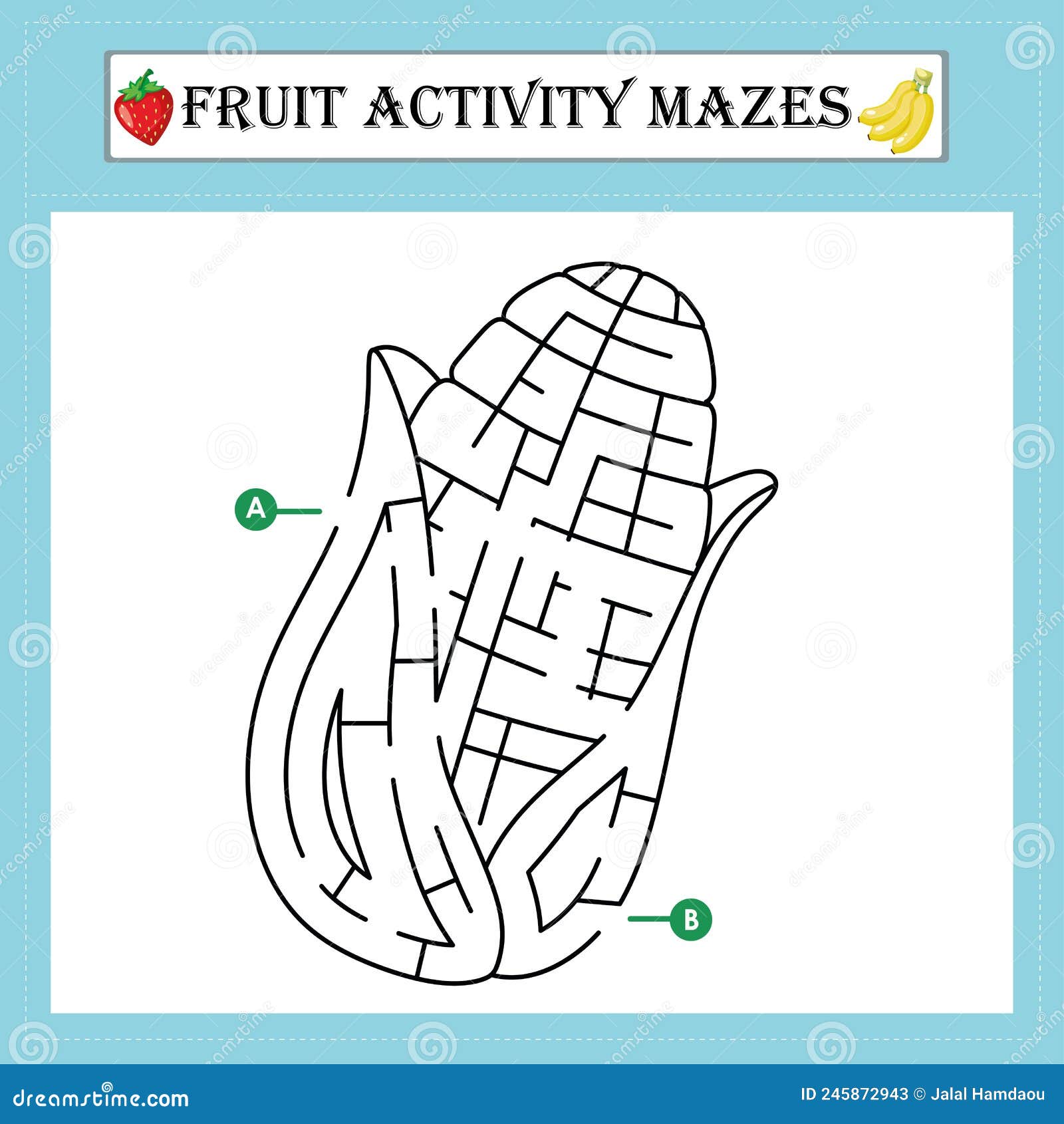 Fruit Maze Puzzle Worksheet Vecteur Stock Vector - Illustration of maze ...
