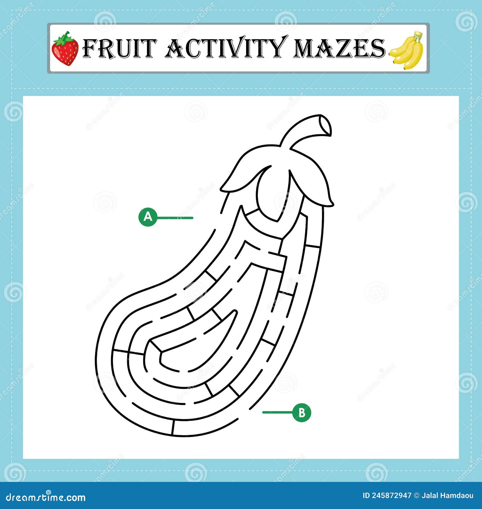 Fruit Maze Puzzle Worksheet Vecteur Stock Vector - Illustration of ...