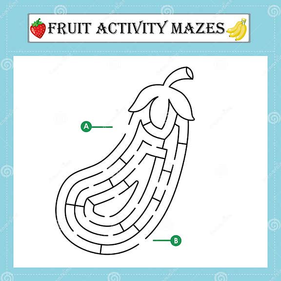 Fruit Maze Puzzle Worksheet Vecteur Stock Vector - Illustration of ...