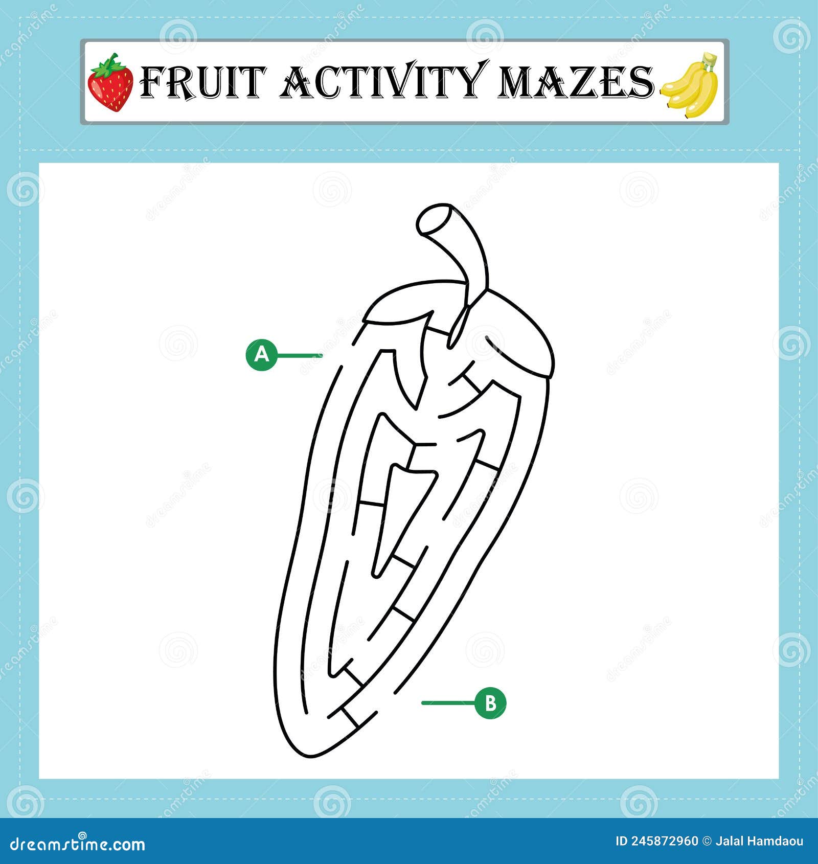 Fruit Maze Puzzle Worksheet Vecteur Vector Illustration | CartoonDealer ...