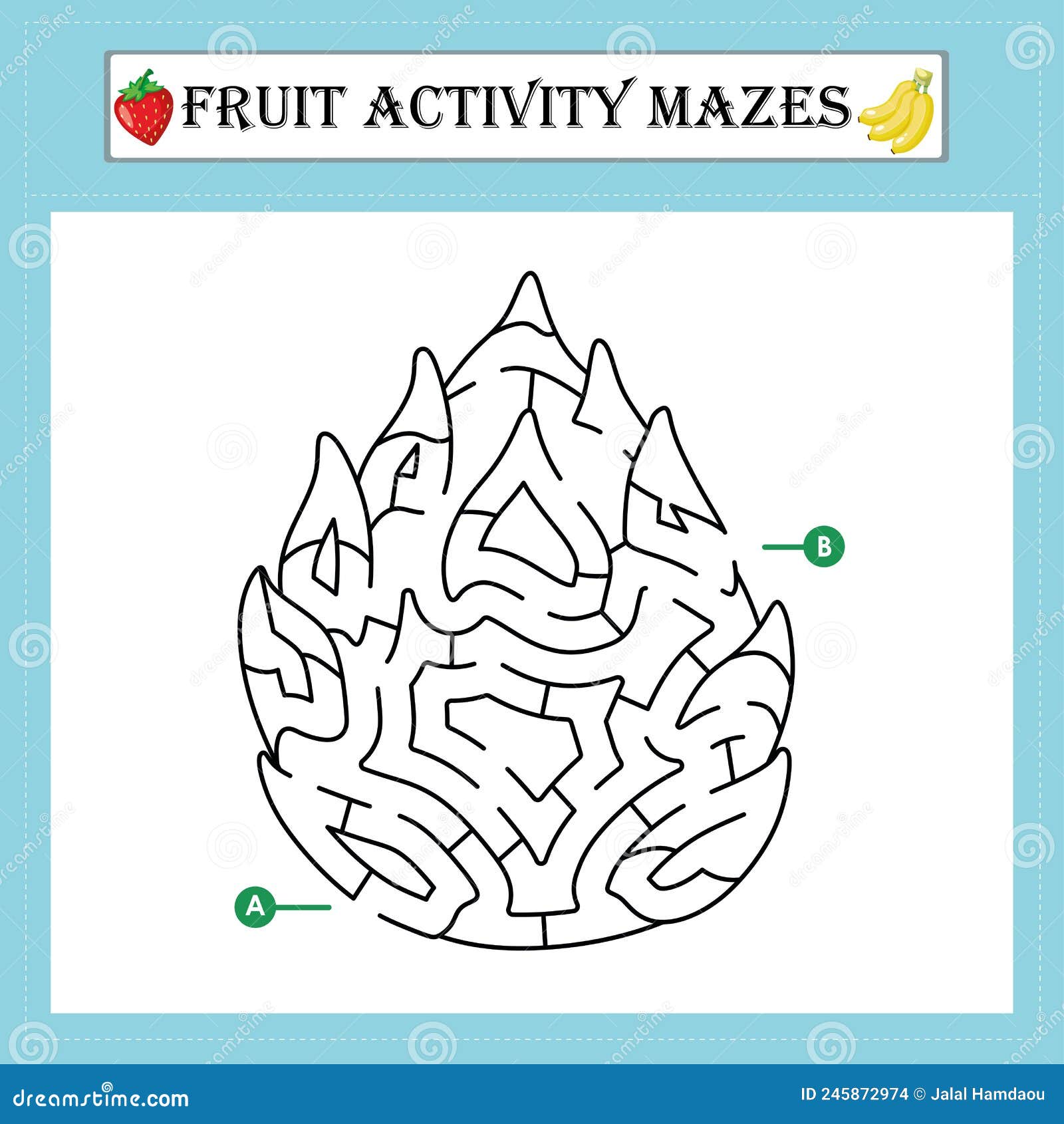 Fruit Maze Puzzle Worksheet Vecteur Vector Illustration | CartoonDealer ...