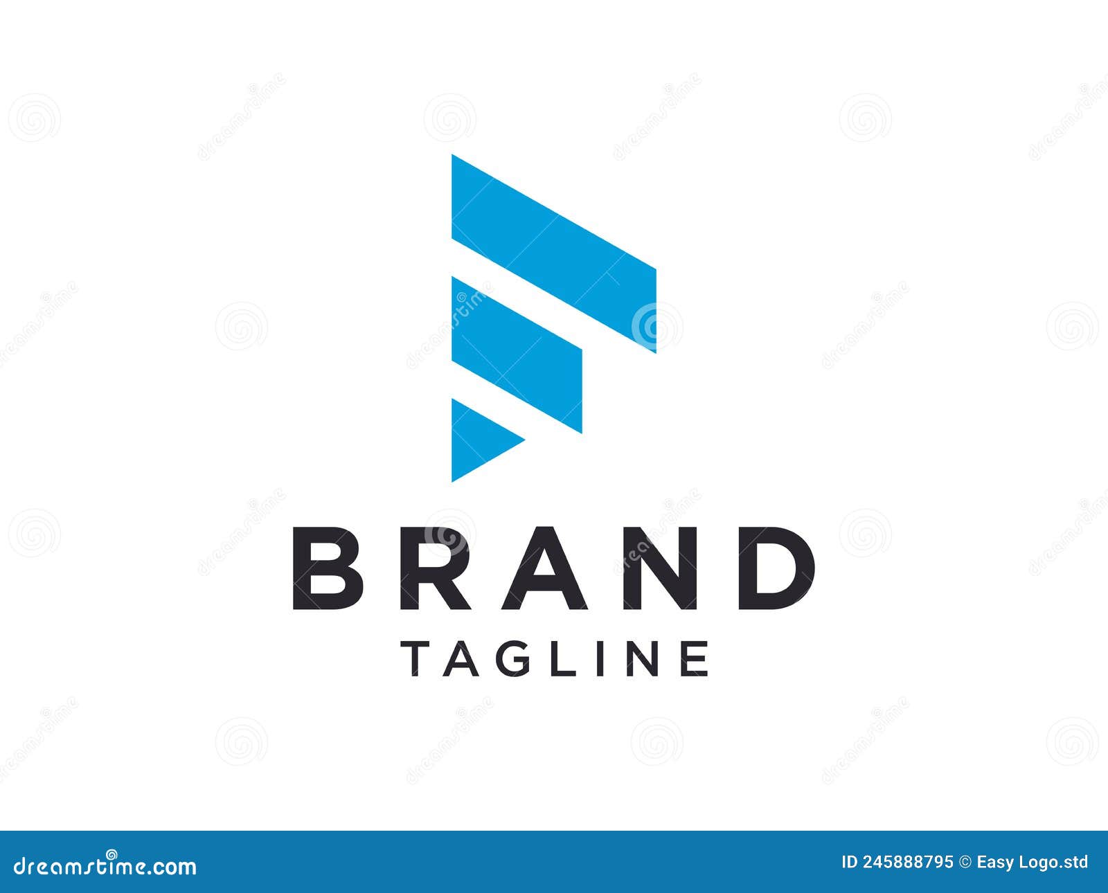 Blue Gradient Letter F Logo Rounded Line Linked. Flat Vector Logo ...