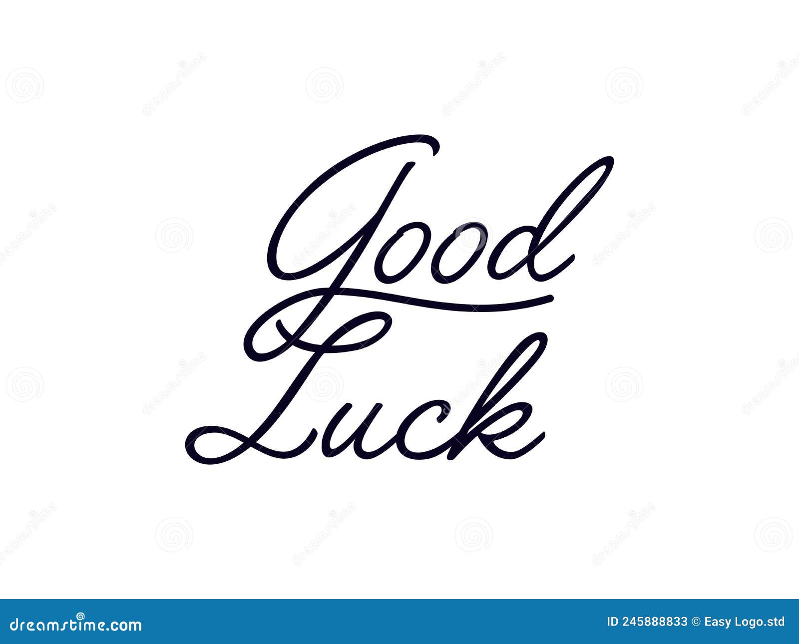 Good Luck Text Handwritten Lettering Calligraphy with Simple Line Arrow ...