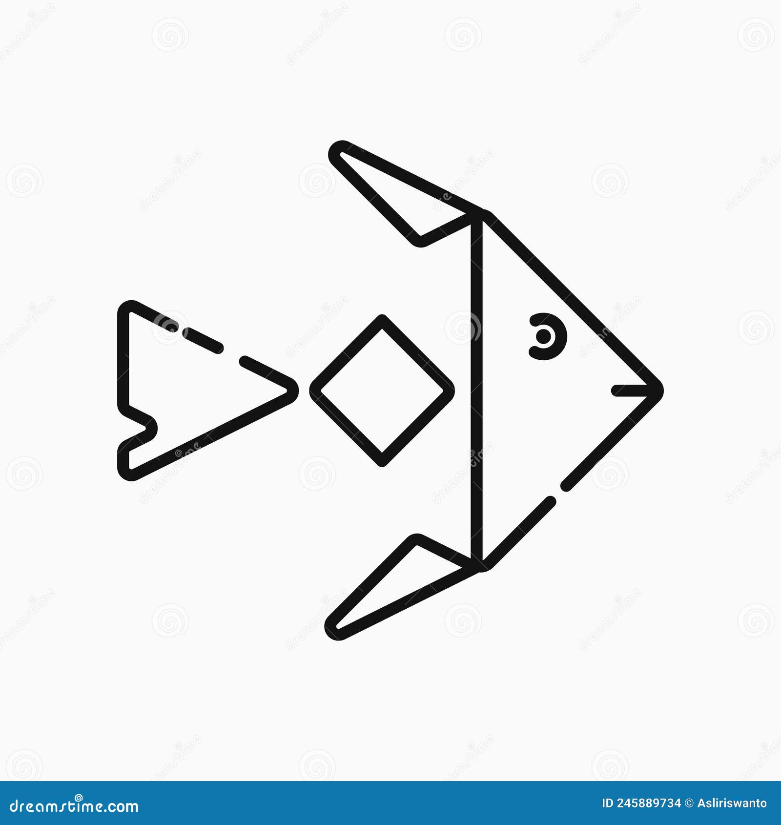 Fish Line Icon. Simple and Clean Style Stock Vector - Illustration of ...