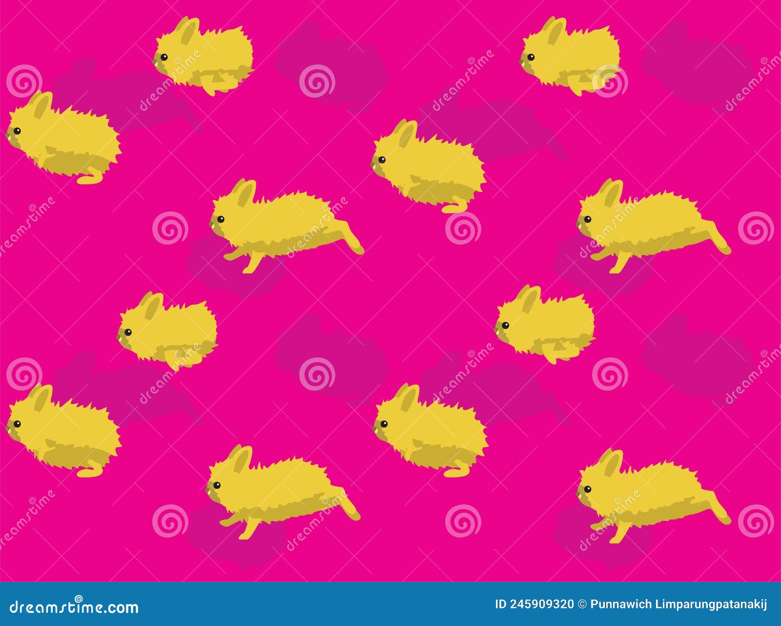 Rabbit Cartoon Lionhead Seamless Wallpaper Background Stock Vector ...
