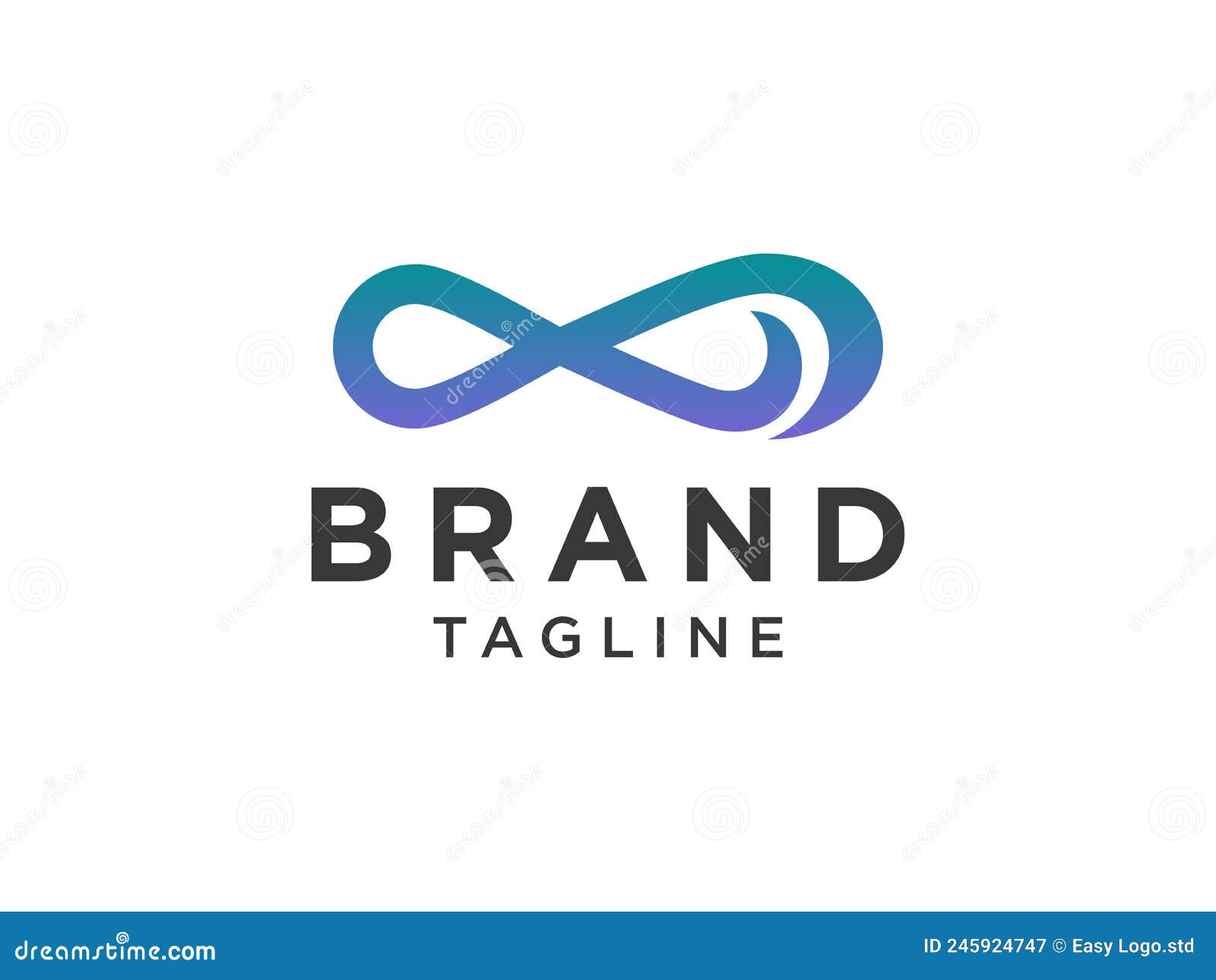 Blue Line Geometric Infinity Logo Isolated on White Background. Usable ...
