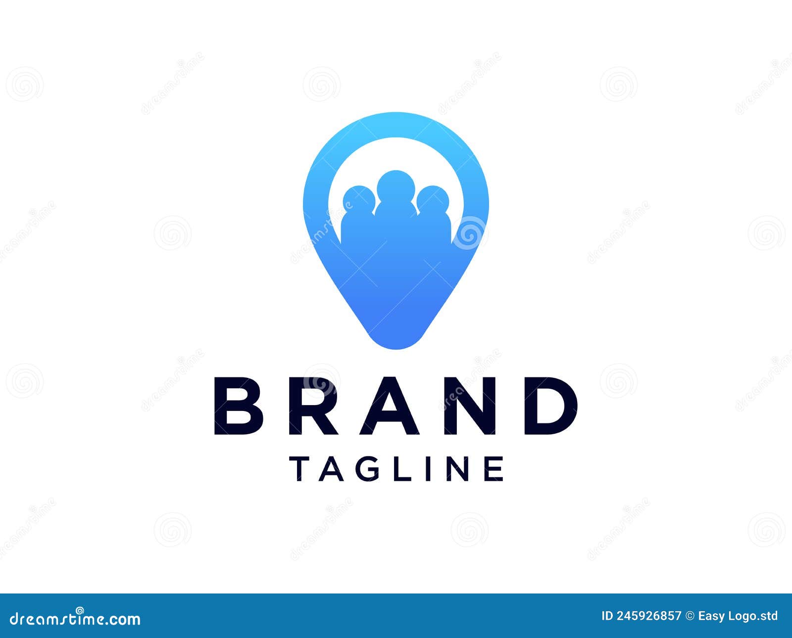 Abstract People Logo. Blue Geometric Shape with Human Icon Inside ...