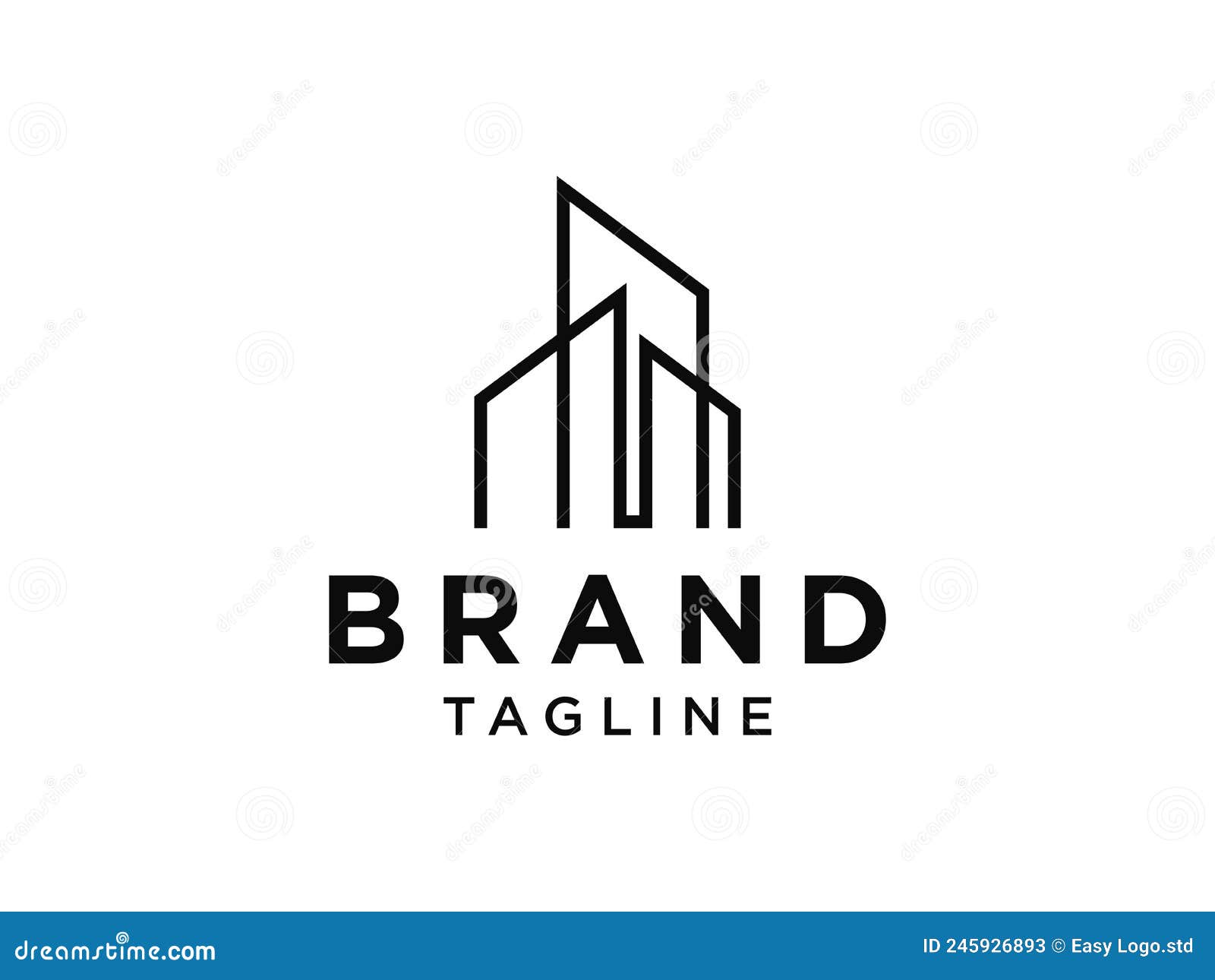 Construction Building Logo Architecture Simple Flat Geometric Line ...