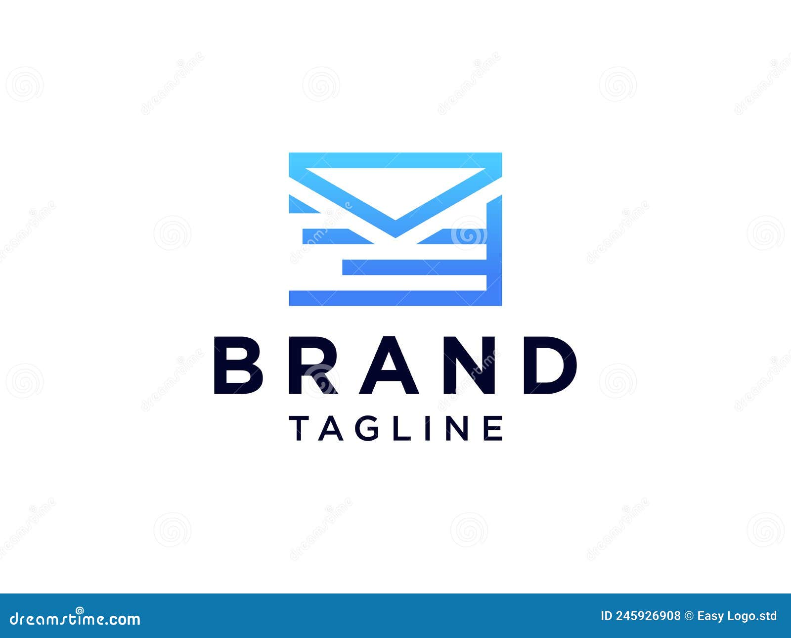 Express Delivery Mail Logo. Blue Gradient Shape with Pixel Isolated on ...